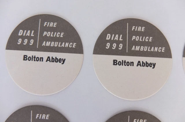 9 X BOLTON Abbey, North Yorkshire GPO Telephone Dial Labels £10.80 ...