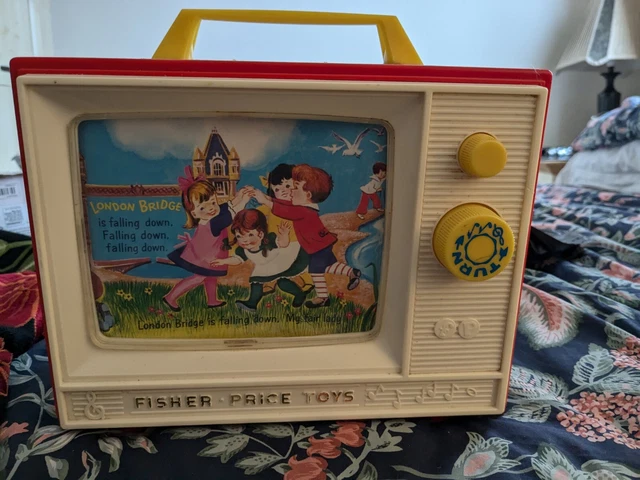 FISHER PRICE TWO Tune TV Television Wind Up Music Toy - Vintage ...