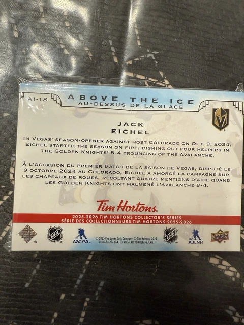 2025/26 UD TIM Hortons Above The Ice Complete 18/18 Card Insert Full ...