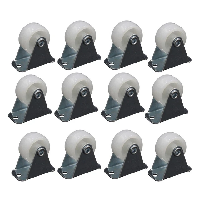 12 PCS 1 Inch Floor Protecting Office Caster Wheels Metal Plate Hard ...
