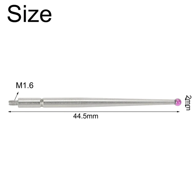 DIAL TEST INDICATOR Probe M16 Threaded Shank Contact Points Ru Ball Tip ...