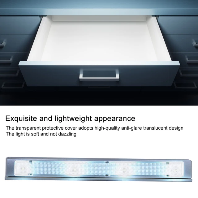 NEW VIBRATION SENSOR Light 4 LED Drawer Closet Cabinet Lamp For Reading ...