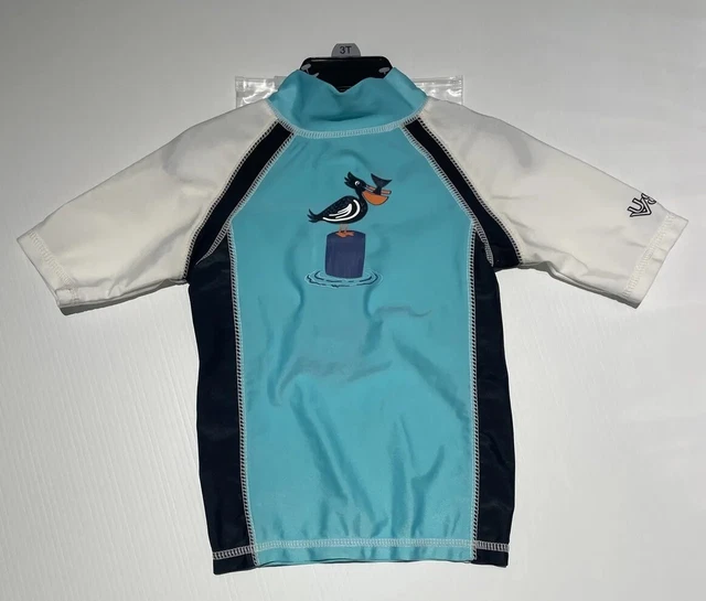 KIDS SIZE 3 UPF50 Short Sleeved Rashie Swim Shirt & Sun Bucket Hat $23. ...