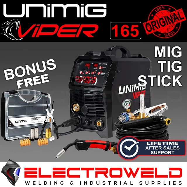 UNIMIG VIPER MULTI 165 Mig Tig Stick Welder +Torch, Gas Gasless ...