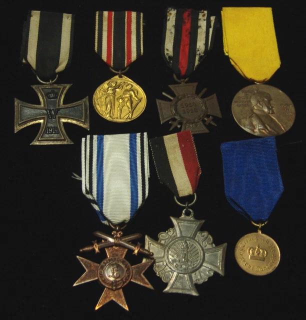 GERMANY WW1 PERIOD original medal group of seven items. $395.00 ...