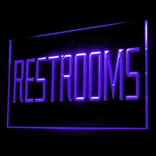 LED NEON BAR Sign Toilet Restrooms Washroom Lounge Bathroom Display ...