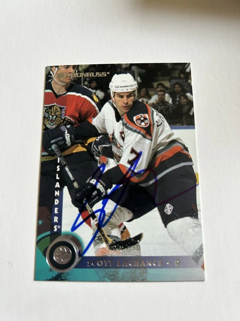 CARTE SIGNÉE SCOTT Lachance 97/98 Donruss Islanders de New York # 142 ...