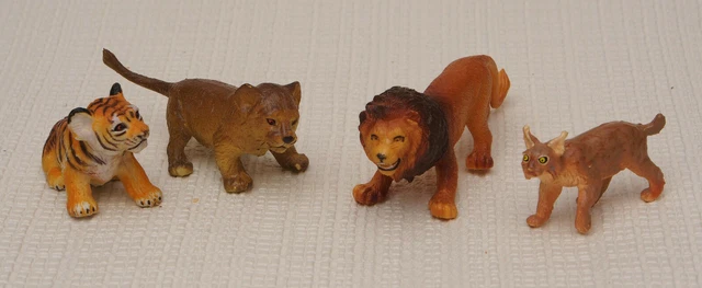 4 VINTAGE 1990S Plastic Toy Early Learning Centre AAA Tiger Lion Lynx ...