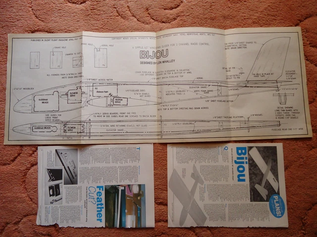 SILENT FLIGHT PLANS of the Bijou an aerobatic slope soarer 40" wingspan ...