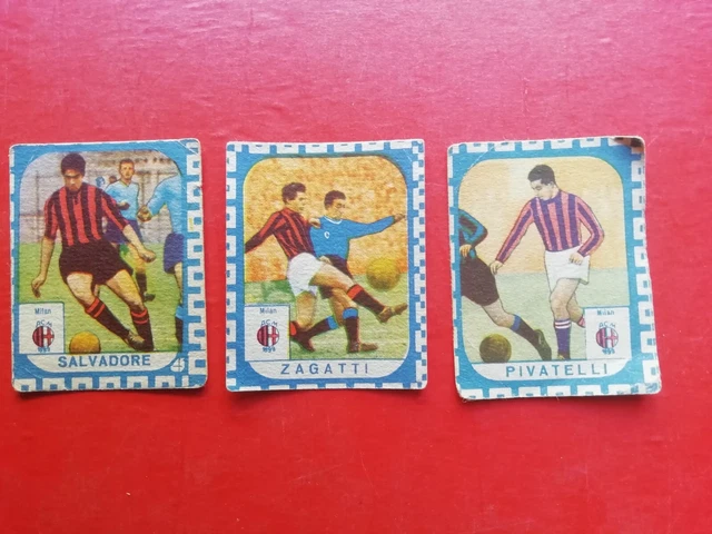 3 FIGURINE CALCIATORI Nannina Cicogna? Milan Salvadore Zagatti Pivatelli Anni 60 EUR 4,00 ...