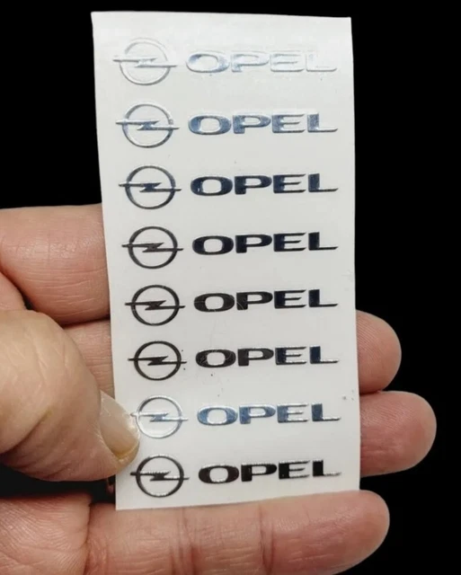 OPEL LOGO 2X sticker Cockpit aufkleber Aluminium Emblem Spiegel Lenkrad ...