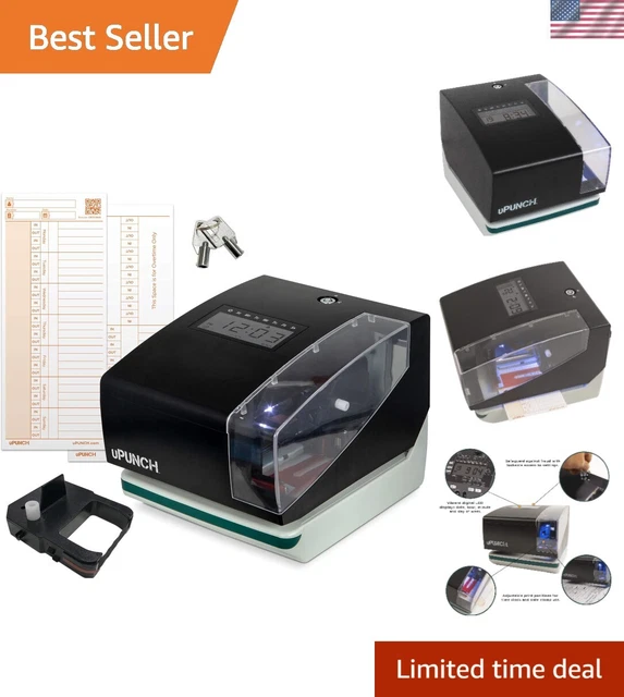 DIGITAL TIME CLOCK and Date Stamp with 50 Time Cards, 1 Ribbon & 2 Keys ...