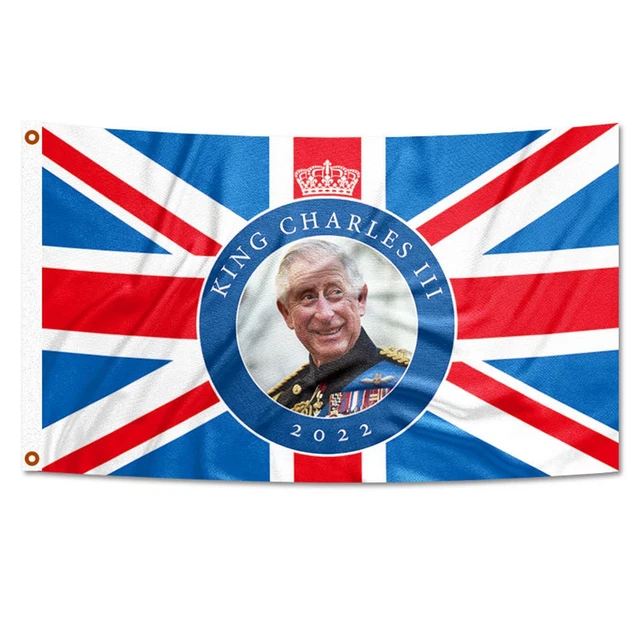 5X3FT QUEEN ELIZABETH Flags Prince Charles King Charles 111 Flag NEW ...