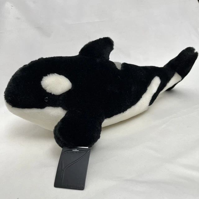 SEAWORLD SHAMU PLUSH Killer Whale Stuffed Orca Animal 14” Medium $25.00 ...