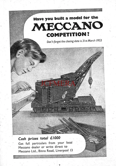 MECCANO CONSTRUCTION OUTFITS ADVERT Original Vintage 1950s Print Ad 675 ...