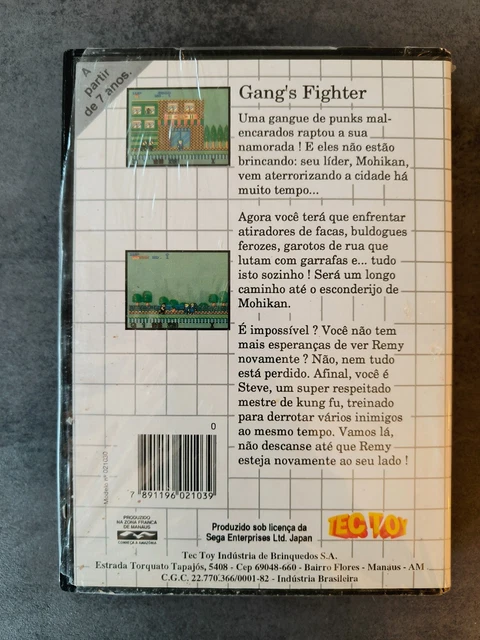 SEGA MASTER SYSTEM game Gang's Fighter Tec Toy TECTOY Brazil SMS TOP ...