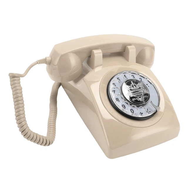 RETRO DIAL PHONE Decorative Corded Versatile Vintage Landline Telephone ...