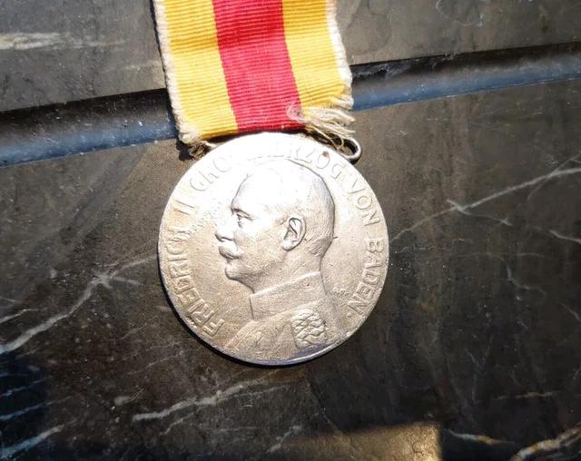 WW1 GERMAN GRAND Duchy Of Baden, Silver Merit Medal Full Silver Example ...