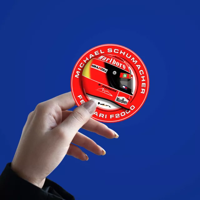 X2 MICHAEL SCHUMACHER Ferrari Benetton F1 Helmet Sticker Vinyl ...