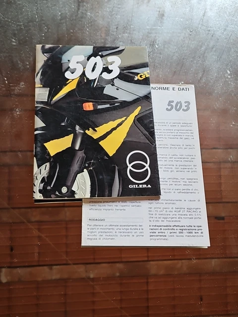 DEPLIANT CARTACEO D'EPOCA Gilera 503 Con Caratteristiche Norme E Dati ...