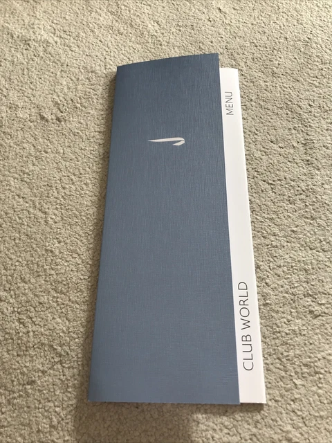 BRITISH AIRWAYS CLUB World Menu - Dubai - London Heathrow February 2022 ...