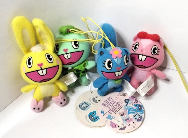 SET OF 4, Happy Tree Friends Mini Plush Strap Cuddles Giggles Flippy SK ...