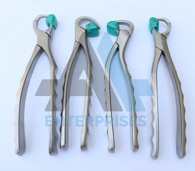DENTAL EXTRACTION FORCEPS Standard Series Set of 4 Pcs 40 Bumpers Free ...