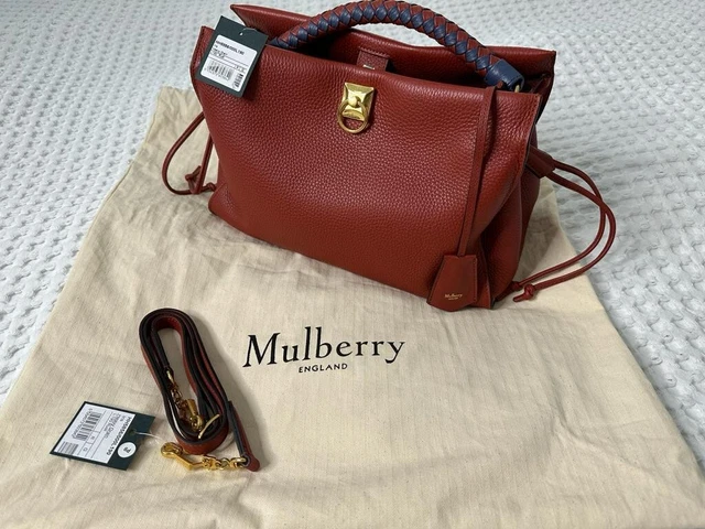 MULBERRY IRIS BAG in Rust with Pale Navy & Rust Strap handbag RRP £1495 ...