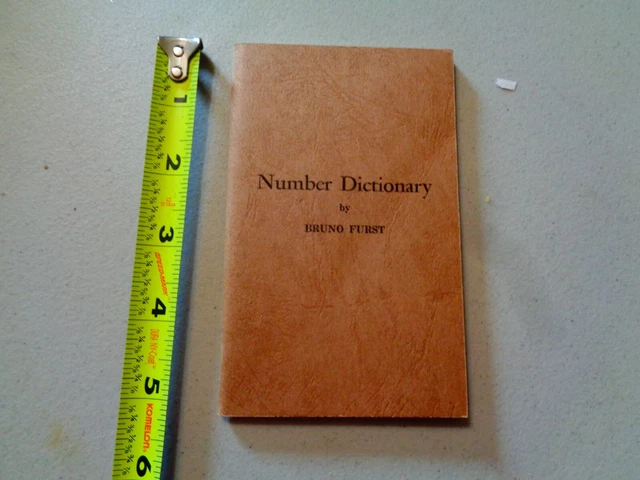 RARE 1945 NUMBER Dictionary by Dr. Bruno Furst - Memory & Concentration ...