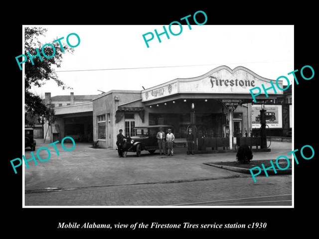 OLD LARGE HISTORIC PHOTO OF MOBILE ALABAMA THE FIRESTONE TIRE STORE ...