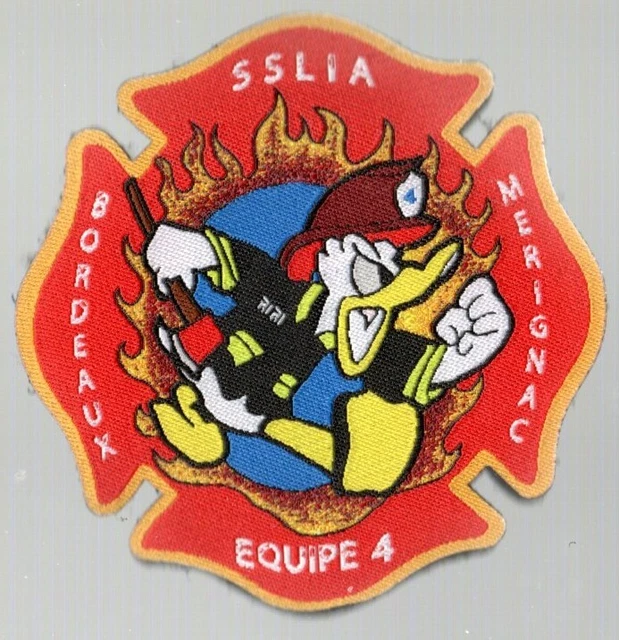 ÉCUSSON POMPIER SECURITE civile sdis pompiers AREPORT BORDEAUX EQU 4 ...