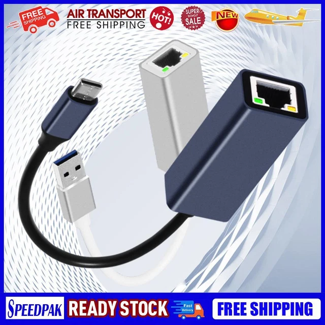 TYPE-C TO RJ45 Gigabit Ethernet Wired LAN Adapter Portable for PC ...