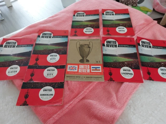 Manchester United Man Utd Football Programme Collection Bundle 1967 68