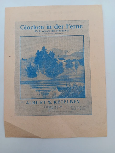 PICCOLO SPARTITO MUSICALE Glocken in der Ferne Albert W. Ketèlbey anno ...