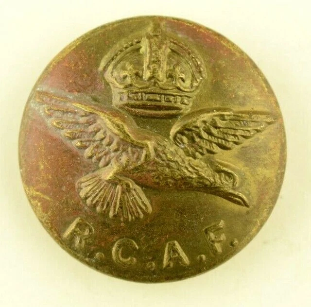 EARLY ROYAL CANADIAN Air Force RCAF War Uniform Button Authentic ...