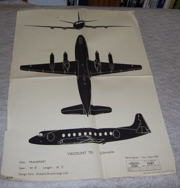 VICKERS VISCOUNT 701 Silhouette Aircraft Recognition Ad5683 + Mi-6 ...