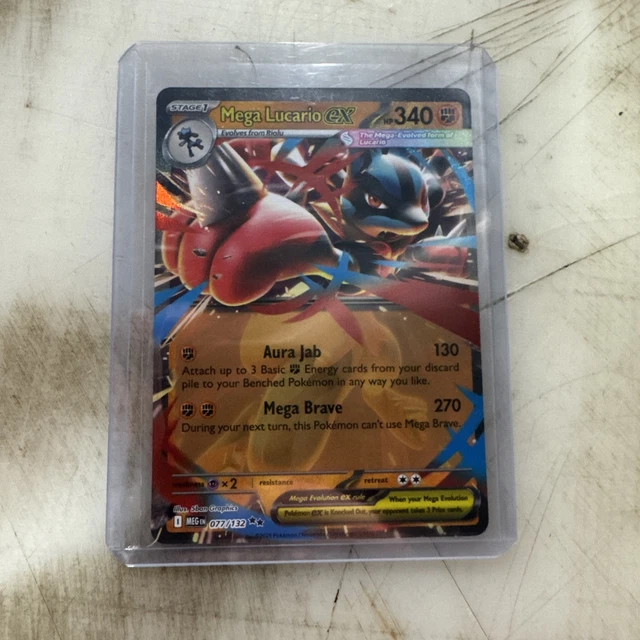MEGA LUCARIO EX 077/132 Mega Evolution Pokémon TCG Double Rare NM/M £5. ...