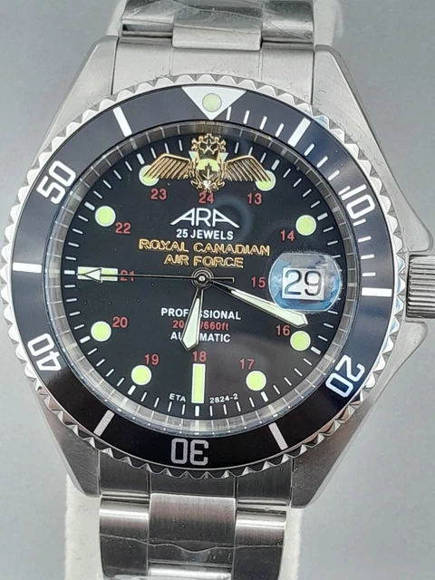 ROYAL CANADIAN AIR Force (Rcaf) Swiss Automatic Diver Watch -Rare- Last ...