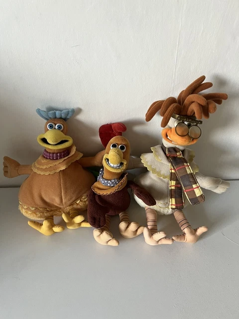 CHICKEN RUN ROCKY Mac Ginger Beanie Soft Toy Plush 2000 Vintage 9" x3 £ ...