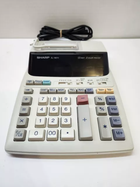 SHARP CALCULATOR ADDING Machine EL-1801V 12 Digit 2 Color Printing ... SHARP CALCULATOR ADDING Machine EL-1801V 12 Digit 2 Color Printing ...