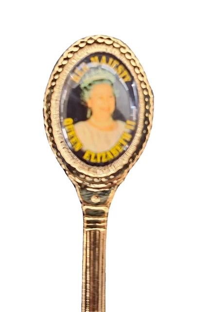 QUEEN ELIZABETH II Golden Jubilee 2002 Doré Script Collector Cuillère ...