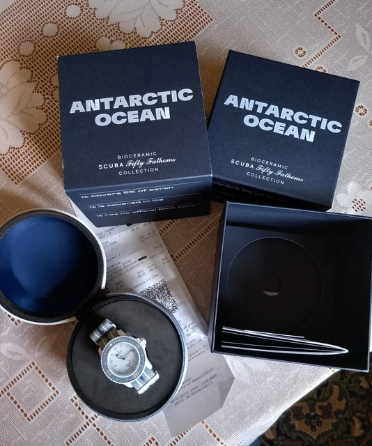 SWATCH X BLANCPAIN Bioceramic Scuba Fifty Fathoms ‘Antarctic Ocean’ £ ...