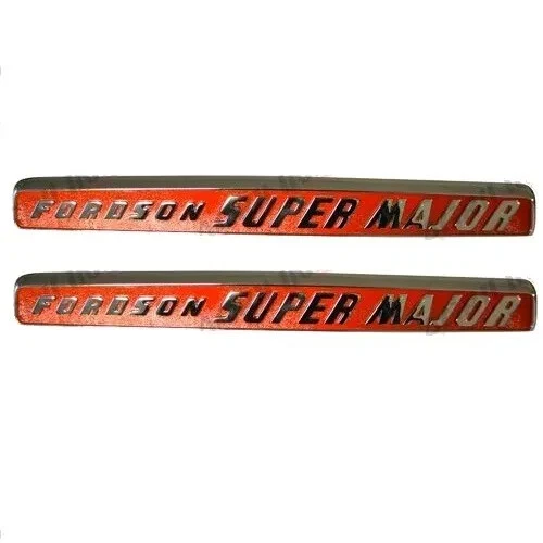 PAIR OF FORDSON Super Major Tractor Chrome & Orange Side Badges £104.99 ...
