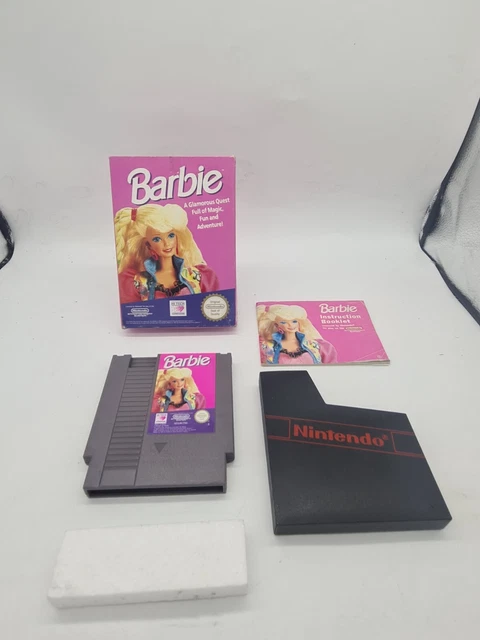 RARE NINTENDO SUPER NES 8-BIT BARBIE NES-8V-FRA FAH BOXED BOITE GAME ...