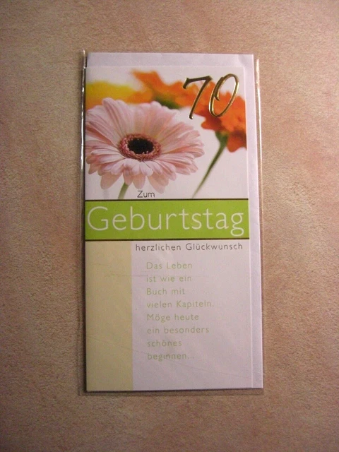 GLÜCKWUNSCHKARTE ZUM 70. Geburtstag mit Spruch Karte Glückwünsche ...