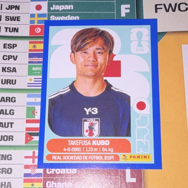 PANINI FIFA WORLD Cup 2026 Sticker Takefusa Kubo Japan JPN 12 BLUE ...
