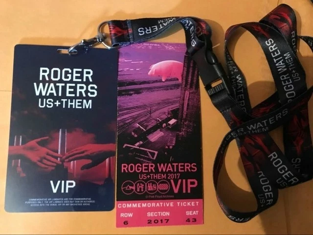 ROGER WATERS VIP laminate backstage pass merchandise lanyard Us+ Them ...