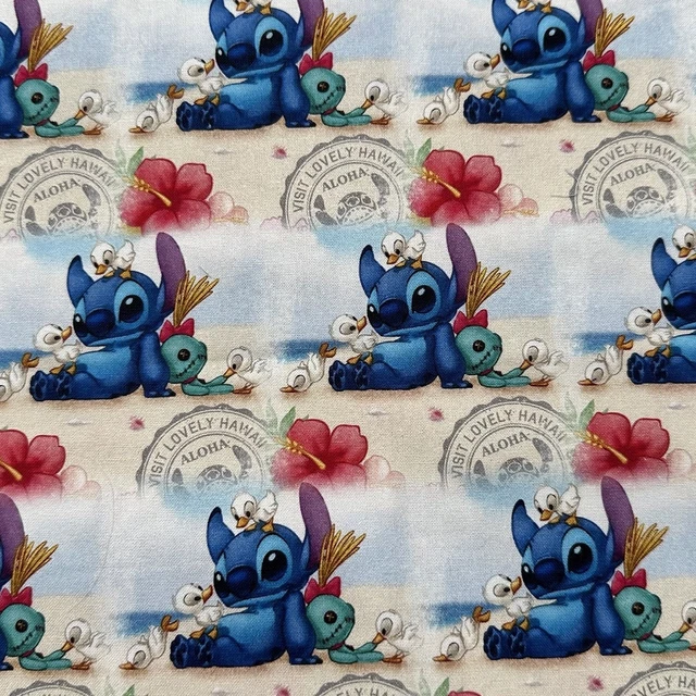 LILO & STITCH Ohana Disney Character 100% Cotton Fabric Fat Quarter £8. ...