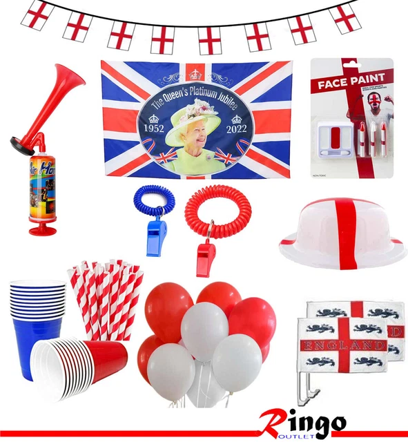 UNION JACK QUEENS Platinum Jubilee Party Decoration Bunting Royal ...