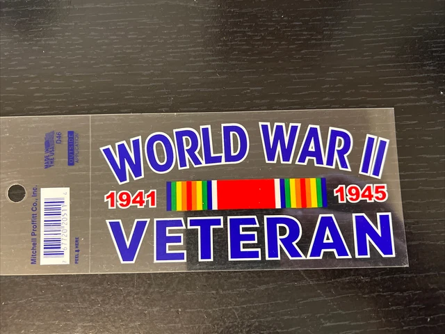 WORLD WAR II 2 Veteran 1941 1945 patch emblem insignia crest sticker ...